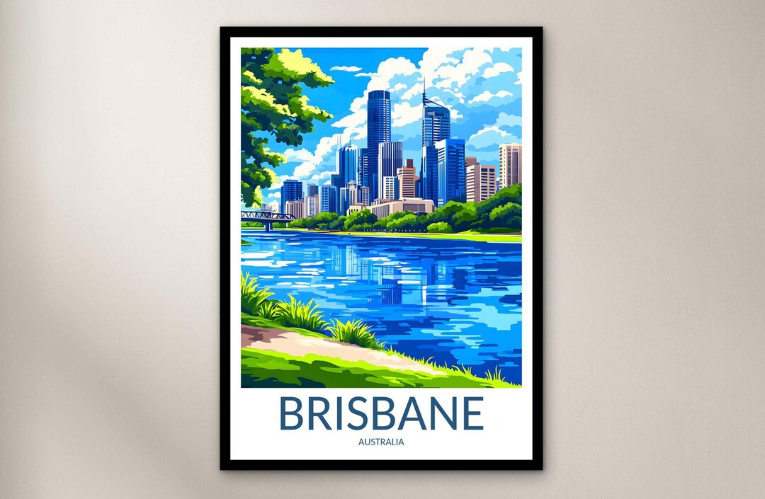 Brisbane Travel Poster Wall Art Print, Australia Poster Home Decor Gift ...