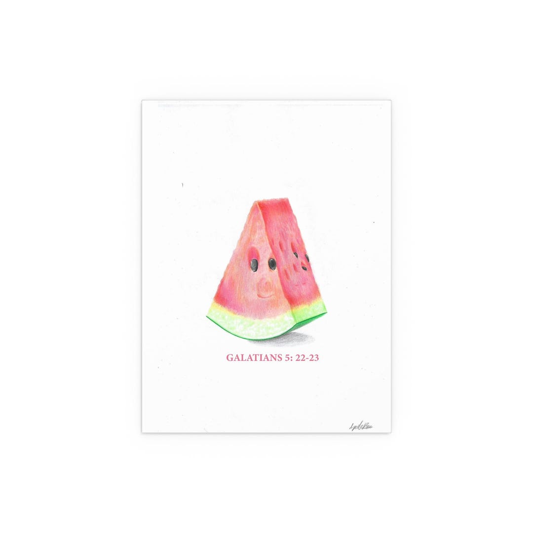 Watermelon Fruits of the Spirit 2/5 Pencil Drawing PRINT - Etsy