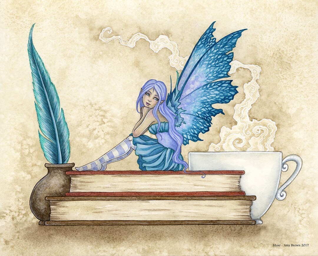 SIGNED 8x10 PRINT Muse Book Fairy by Amy Brown - Etsy