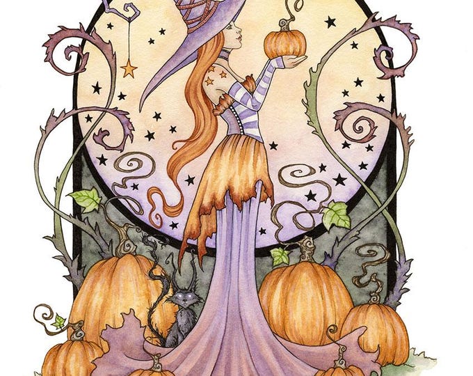 8x10 Signed Print Pumpkin Witch by Amy Brown - Etsy