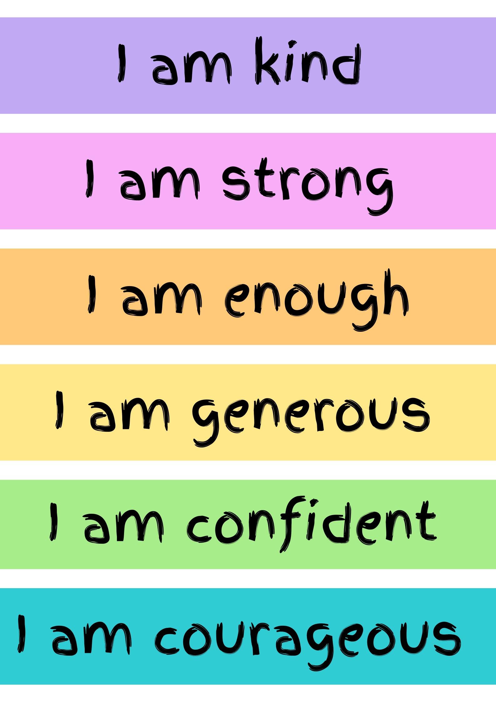Positive Affirmation Poster for Kids - Etsy