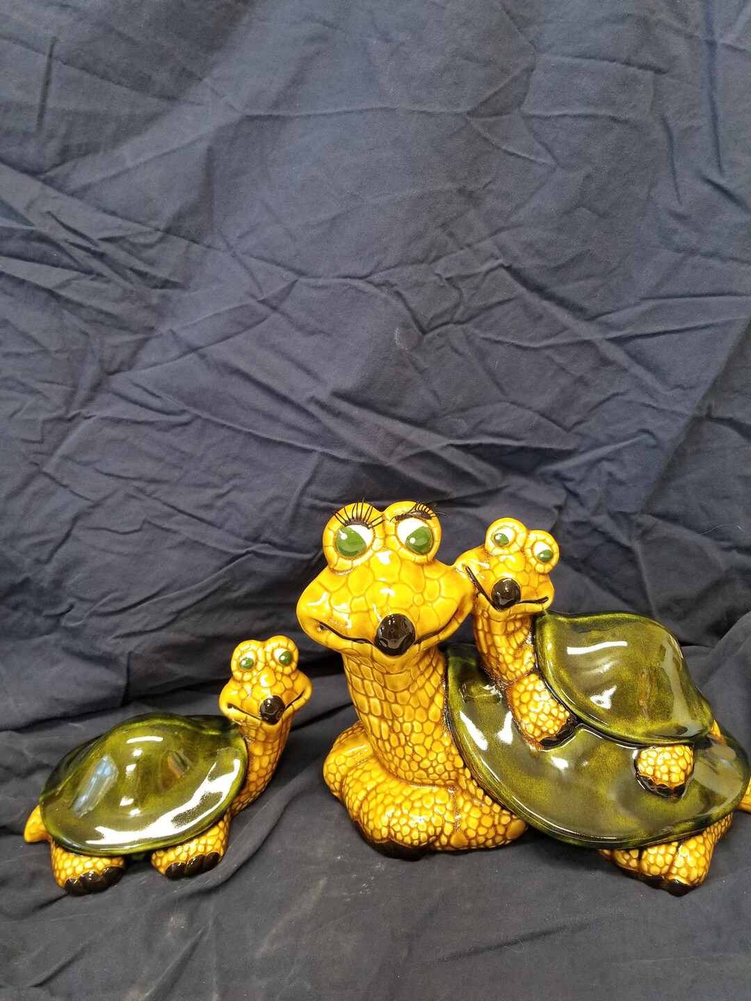 Hand Painted Ceramic Turtle Family - Etsy