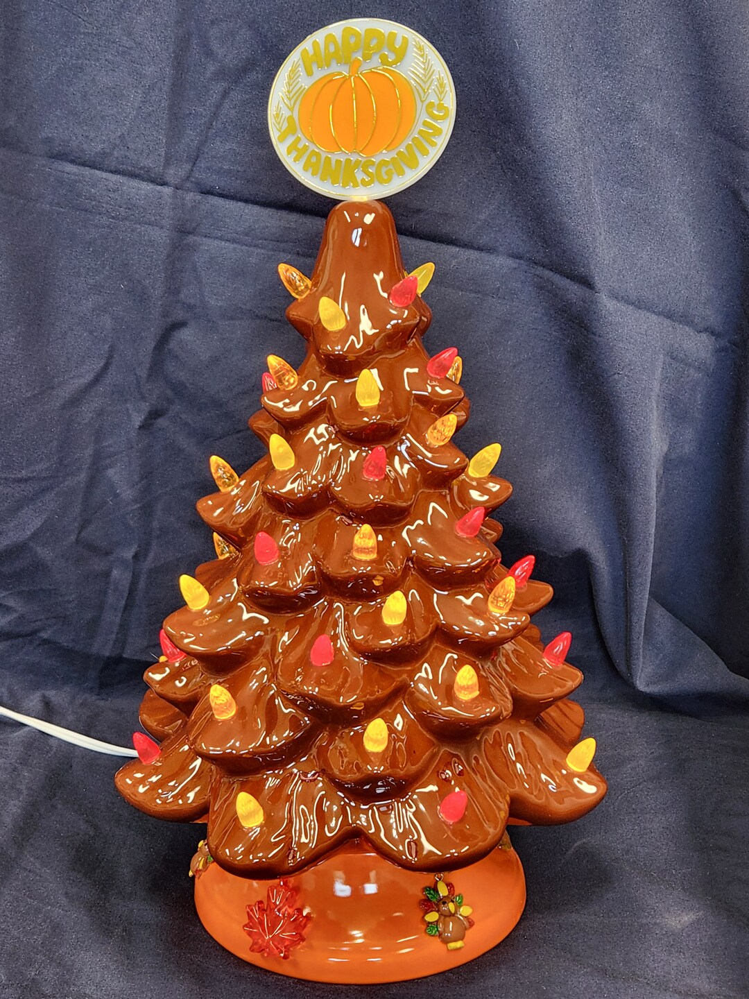 Hand Painted Ceramic Lighted Thanksgiving Tree - Etsy