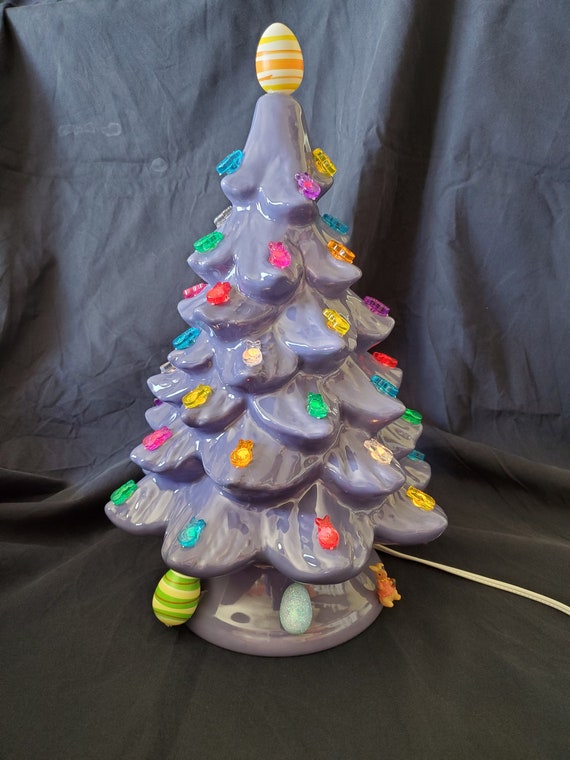 Hand Painted Ceramic Lighted Easter Tree | Etsy