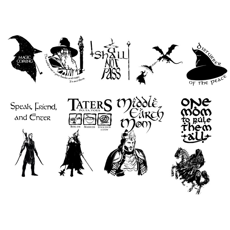 The Lord of the Rings SVG Bundle Lotr Svg Png Dxf Eps Pdf Digital ...