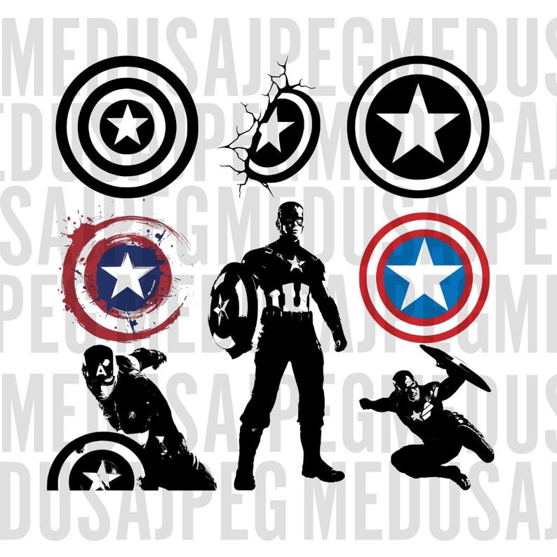 Captain America SVG Bundle, Steve Rogers Svg, Svg Png Dxf Eps Pdf ...