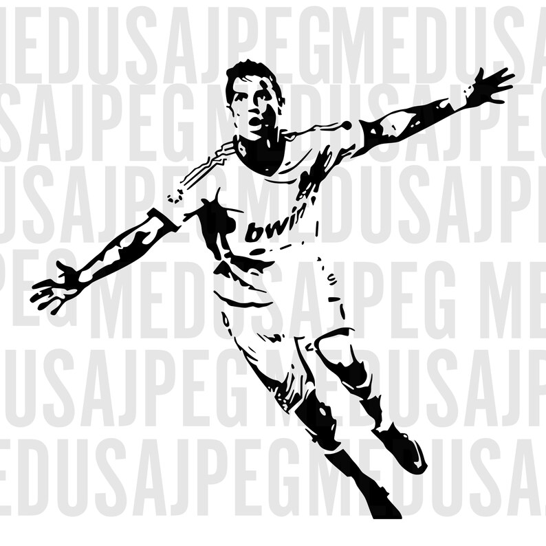 Cristiano Ronaldo SVG Bundle, Football Player Silhouette, Digital Cut ...