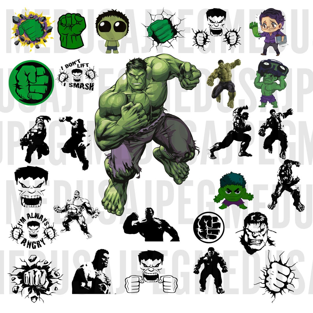 Hulk SVG Bundle, Svg Png Dxf Eps Pdf, Hulk Cut File for Cricut, Marvel ...