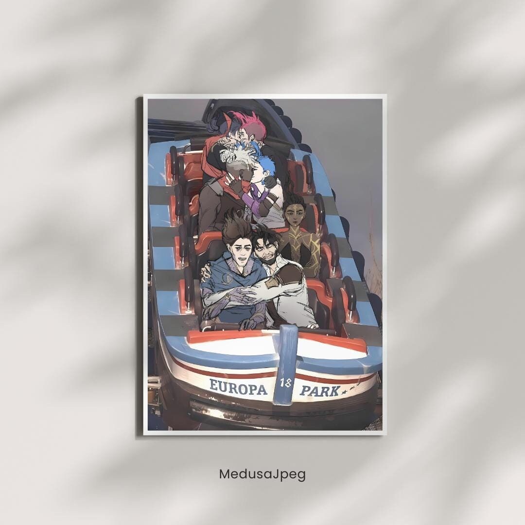 Arcane roller Coaster Digital Poster, Jinx, Caitlyn, Ambessa, Vi ...