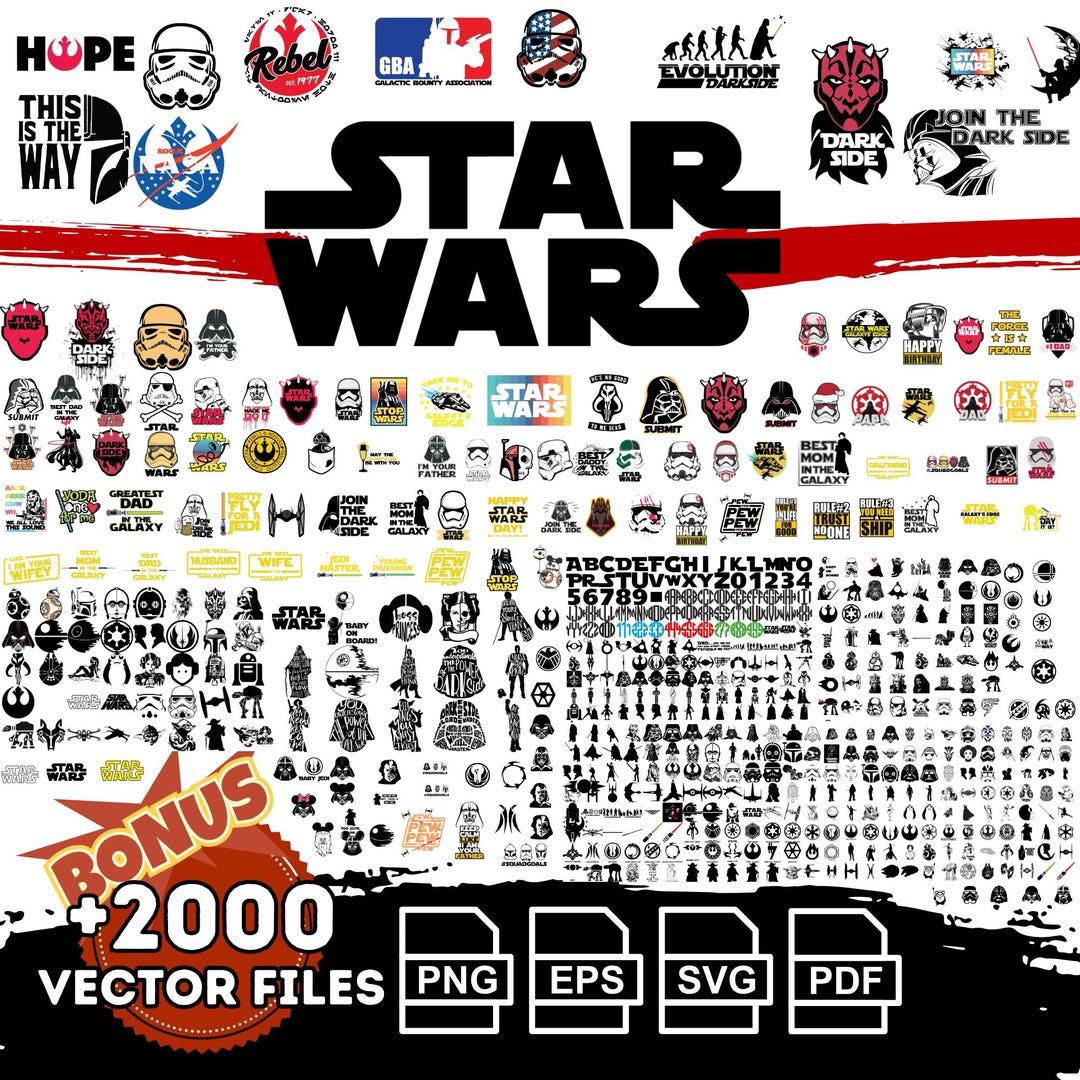 Star Wars Mega Bundle SVG Svg Jpg Png Dxf Pdf Digital Downloads Instant ...