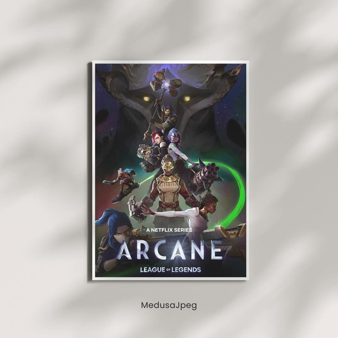 Arcane Digital Poster, Jinx, Caitlyn, Ambessa, Vi Digital Poster League ...