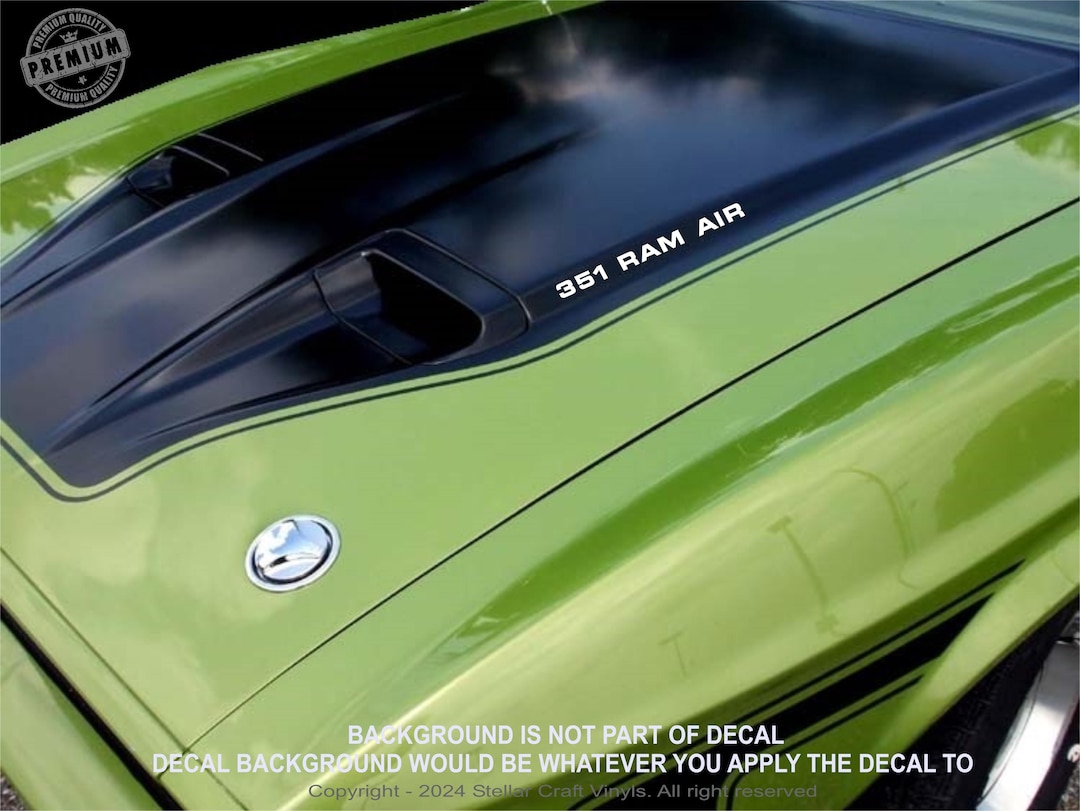 1971 Thru 73 Set of 2pcs - 351 or 429 or Standard "ram Air" Hood Vinyl ...
