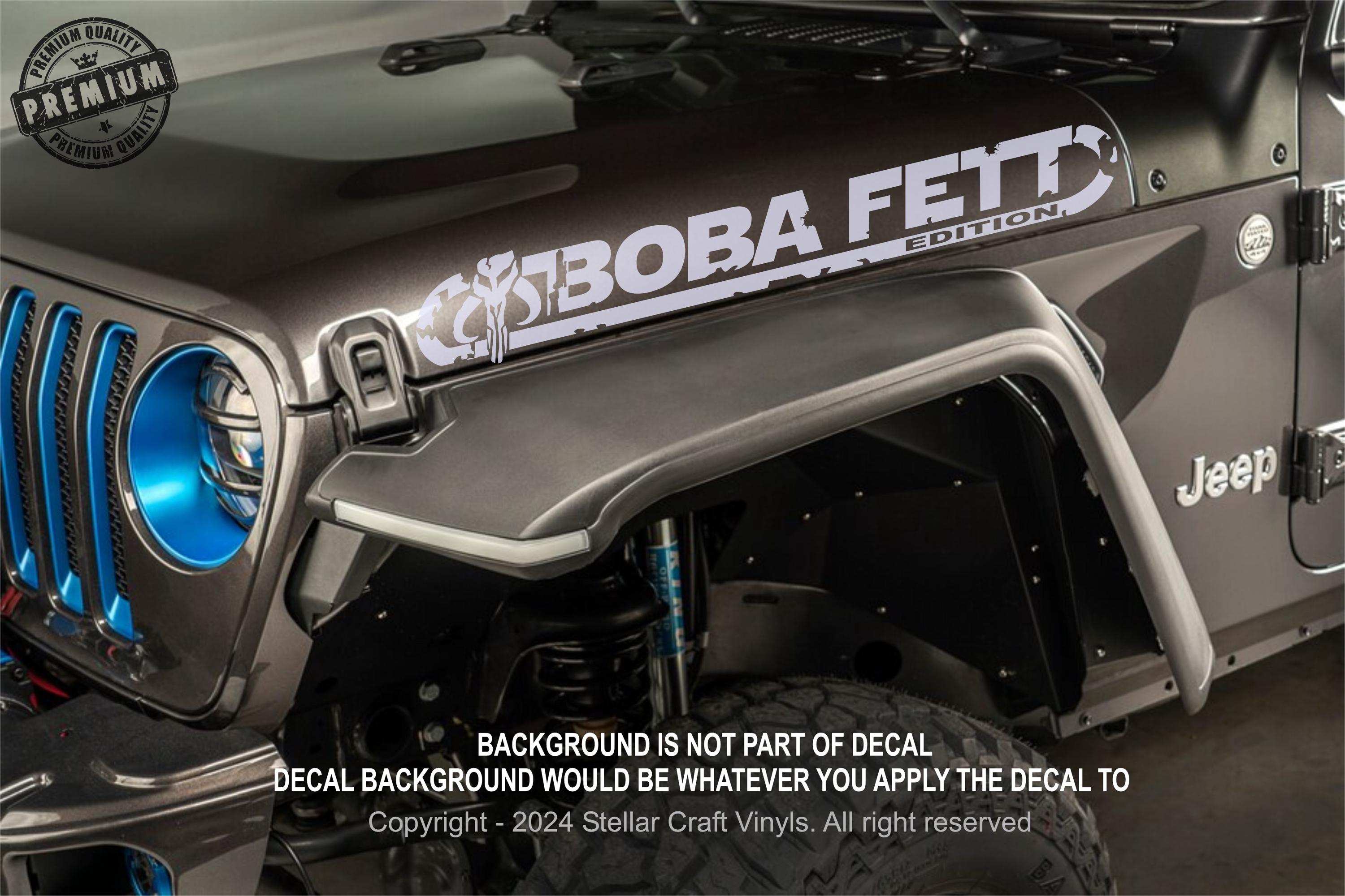 Boba Fett Distressed Edition Vinyl Decal Car Truck SUV Fender Graphic ...