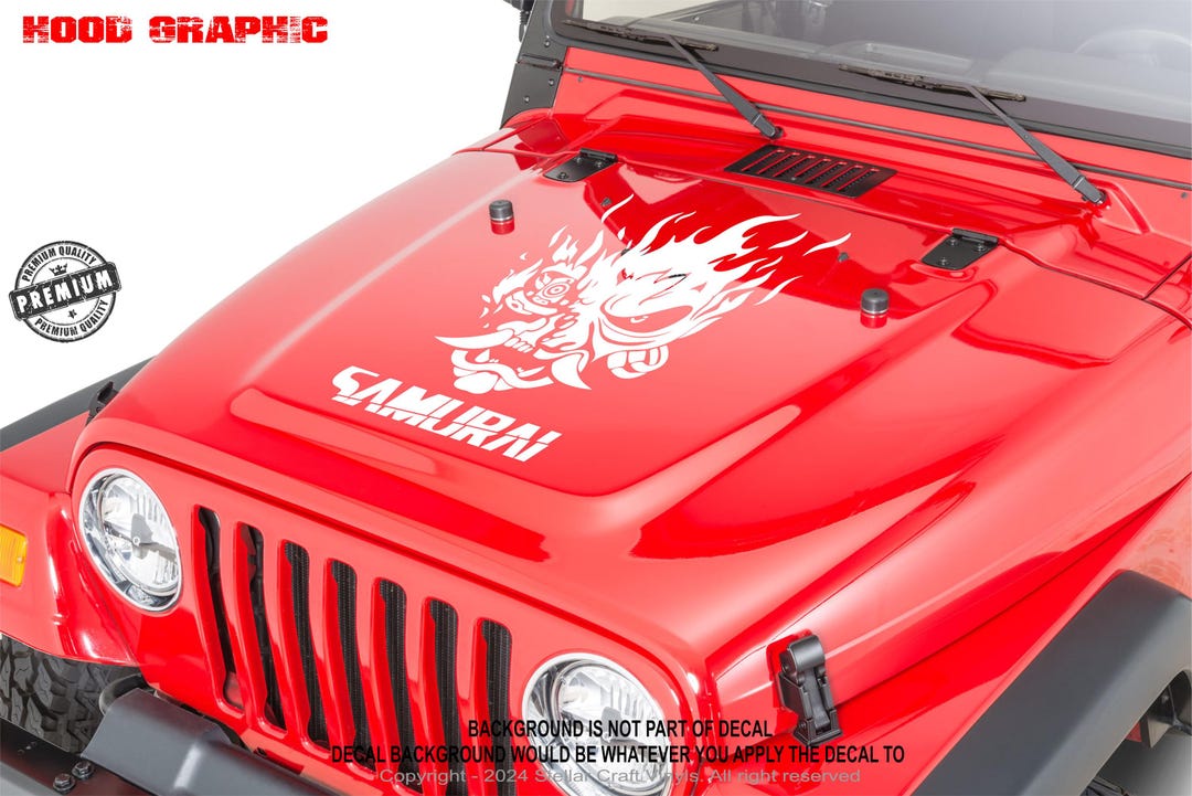Cyberpunk Oni Samurai Hood Decal - Vehicle Graphics - Includes Samurai ...