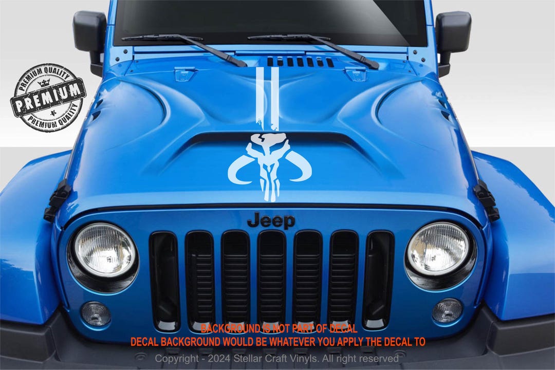 Mythosaur Skull Hood Decal – Distressed Stripes, Car Truck SUV Graphics ...