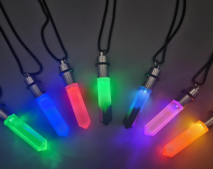 Epoxy Resin Lighted Crystal Pendant - Etsy