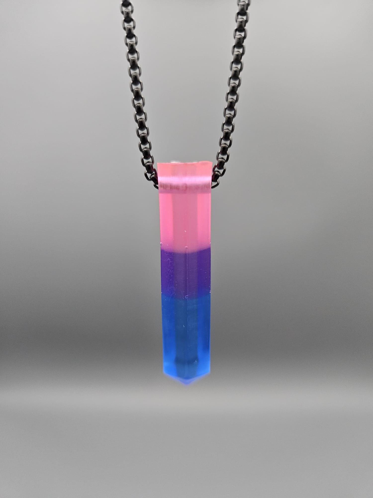 Handmade LGBTQ+ Pride Pendant – Epoxy Resin Necklace Featuring Rainbow ...
