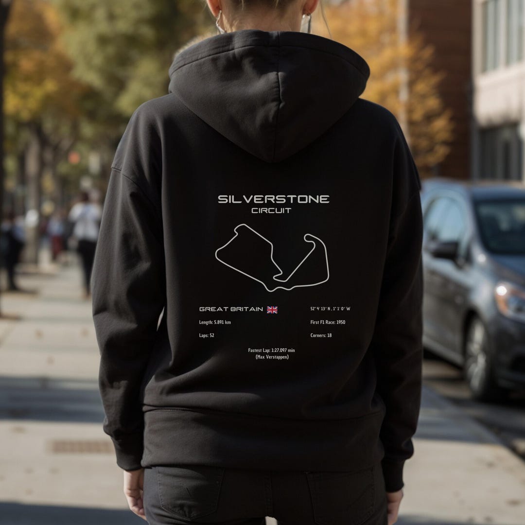Silverstone Circuit Hoodie | Silverstone Track Map | Warm & Durable ...