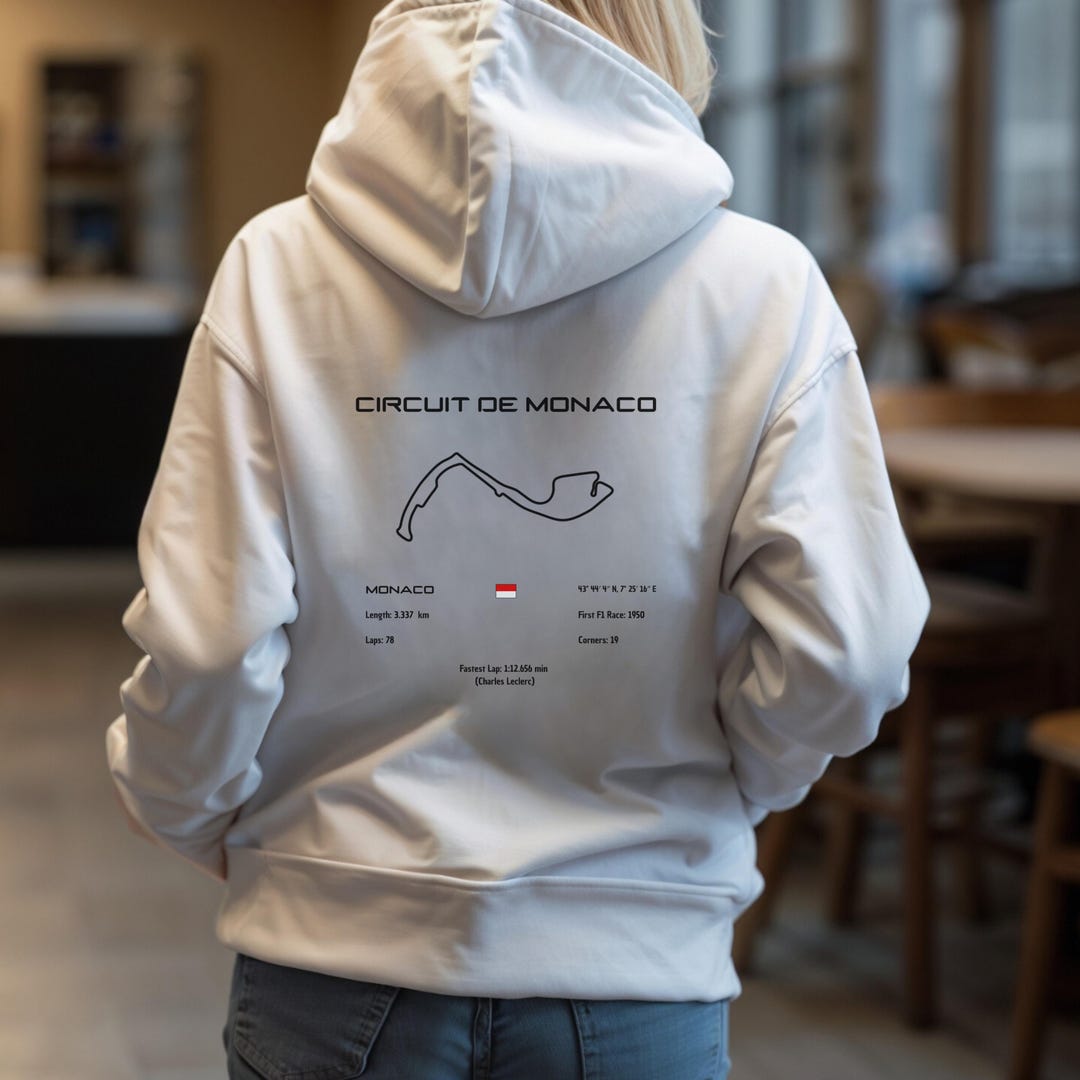 Monaco Circuit Hoodie | Monaco Track Map | Warm & Durable | Classic ...