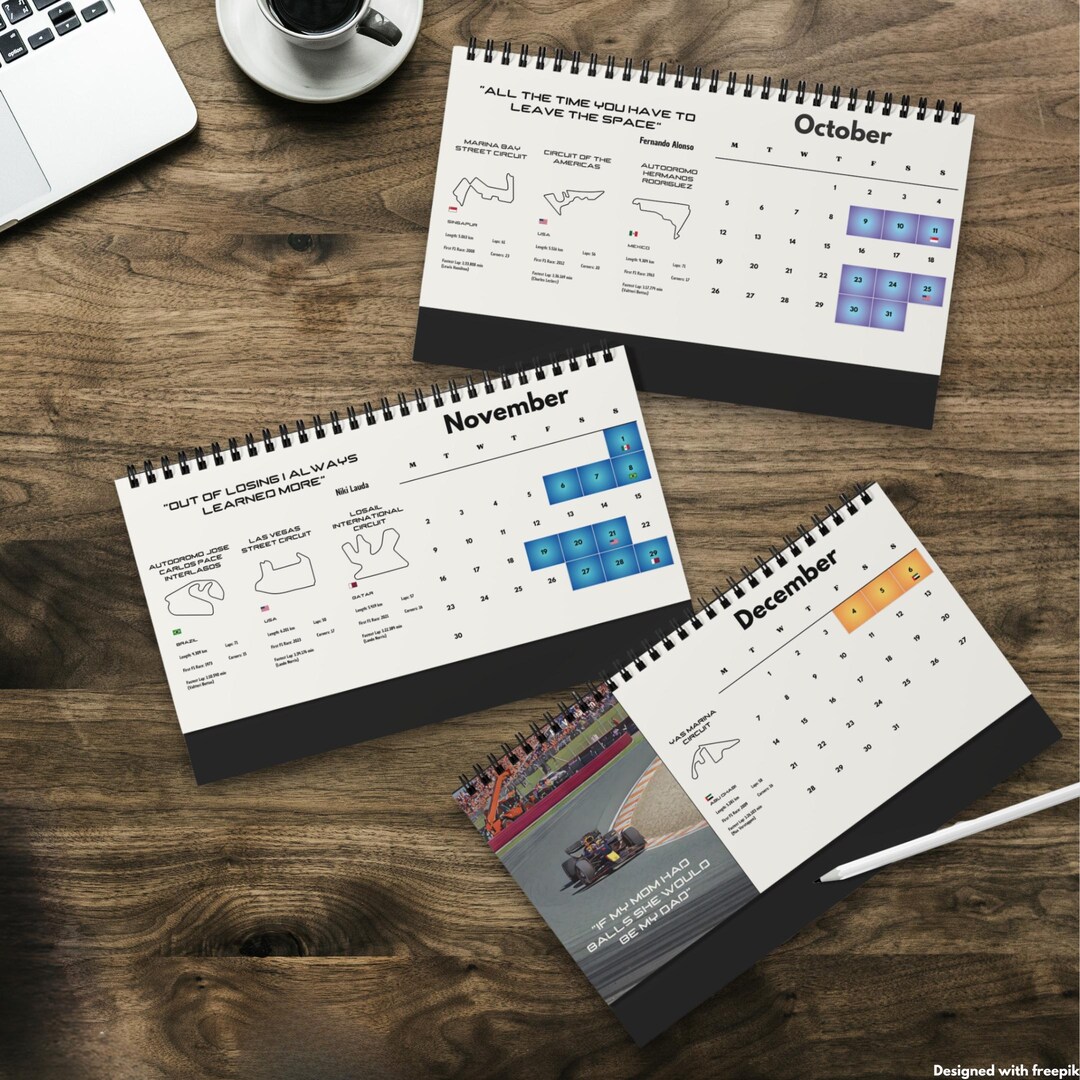 2026 Motorsport Desk Calendar | World Championship Racing Schedule ...