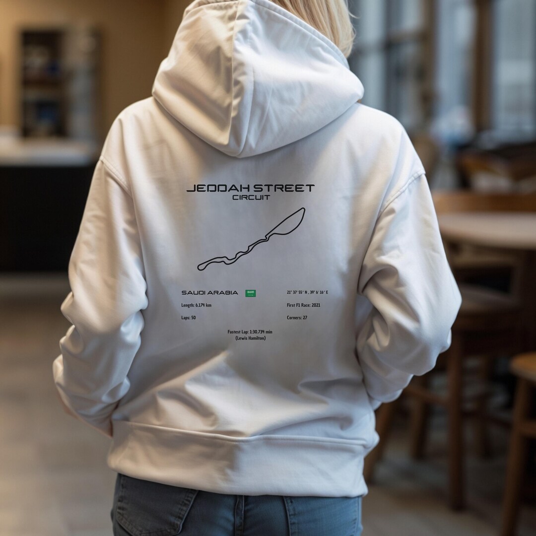 Jeddah Circuit Hoodie | Jeddah Track Map | Warm & Durable | Classic ...