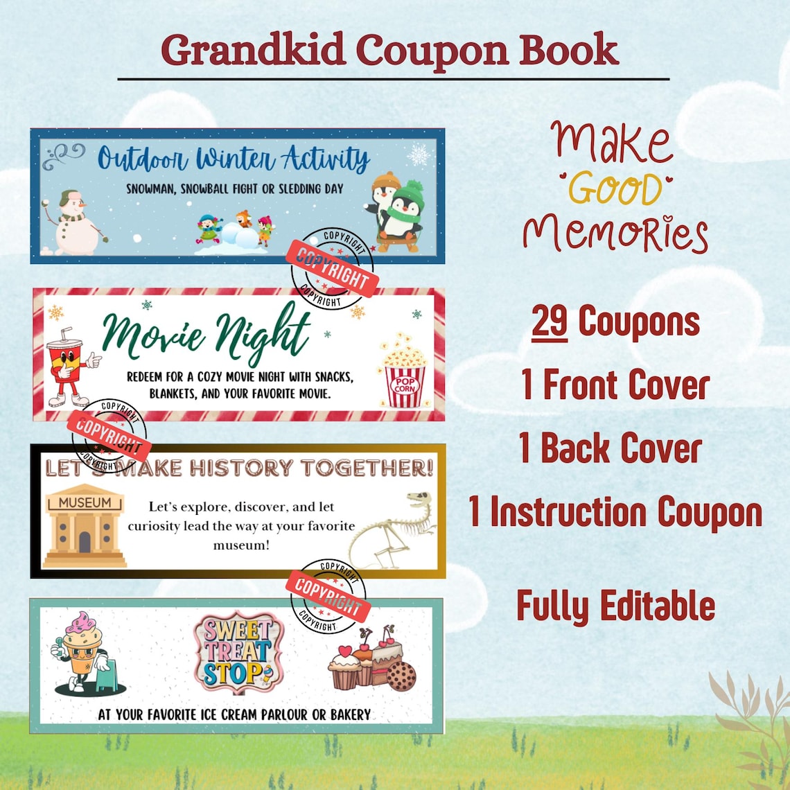Grandkid Coupon Book, Grandchild Coupon Book, Summer Coupon Book ...