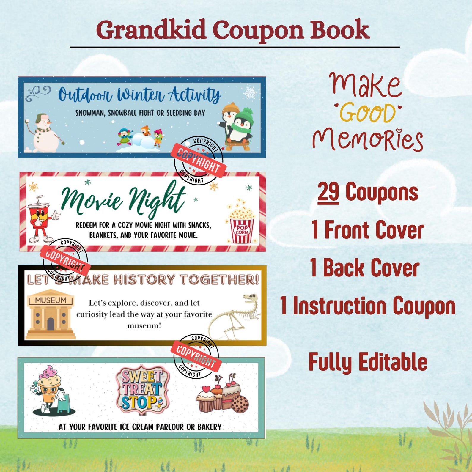 Grandkid Coupon Book, Grandchild Coupon Book, Summer Coupon Book ...