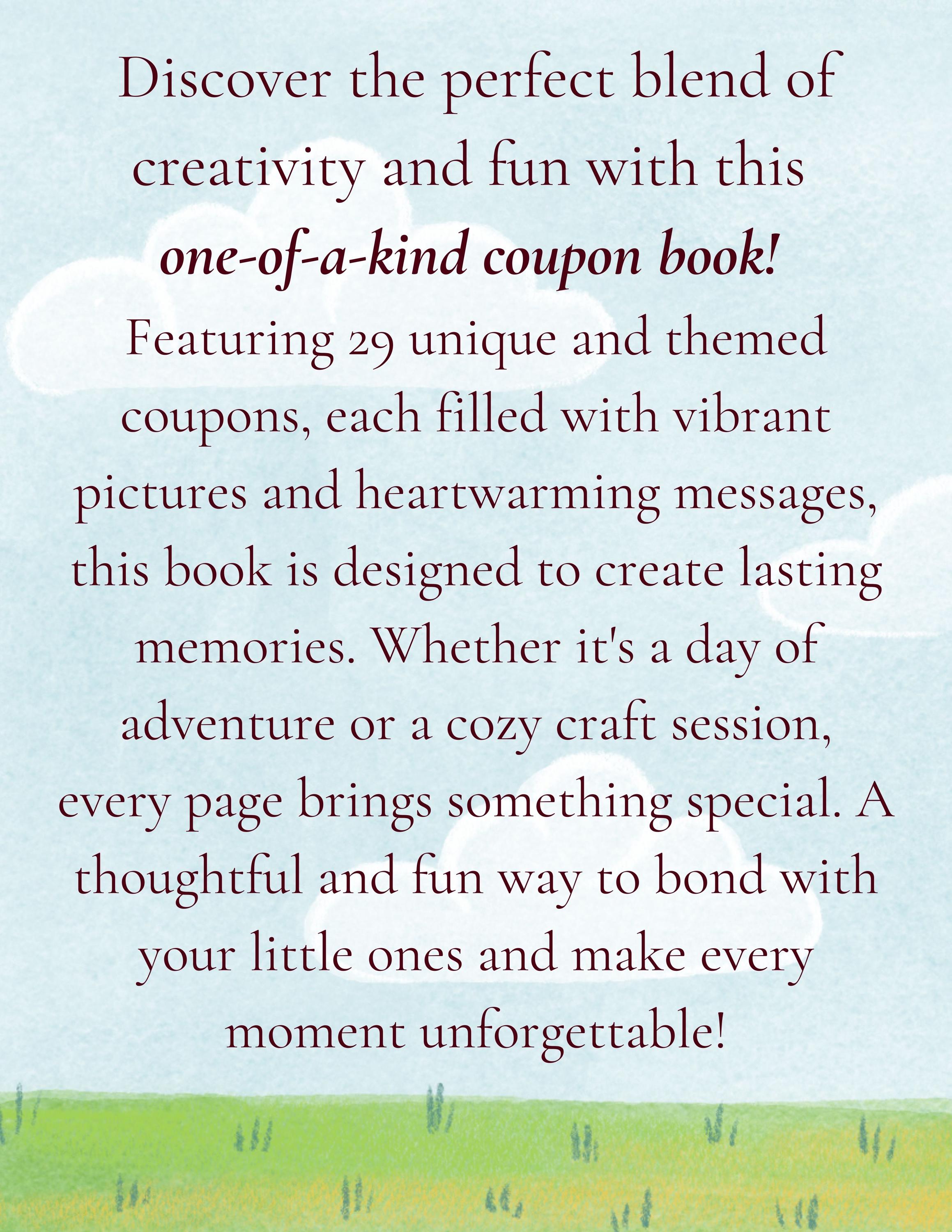 Grandkid Coupon Book, Grandchild Coupon Book, Summer Coupon Book ...