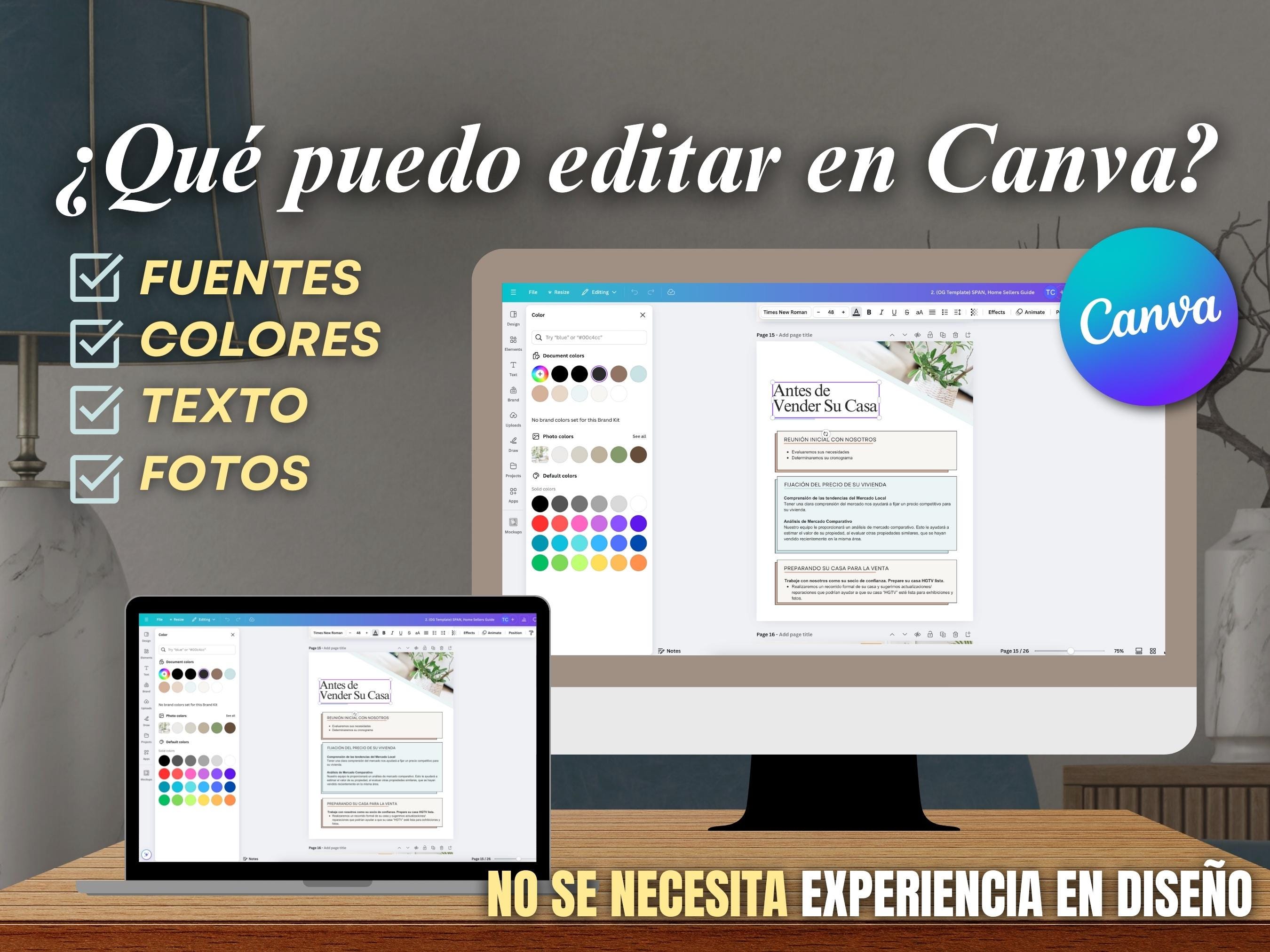 Spanish Real Estate Home Buyer and Seller Guide, Customizable Canva ...