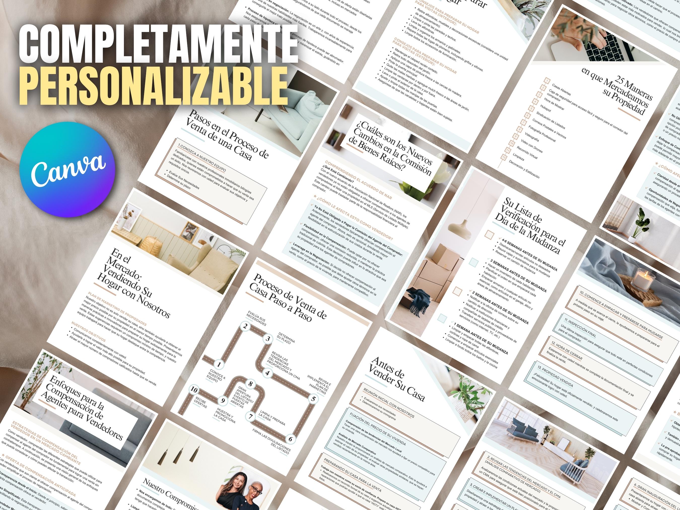 Spanish Real Estate Home Buyer and Seller Guide, Customizable Canva ...