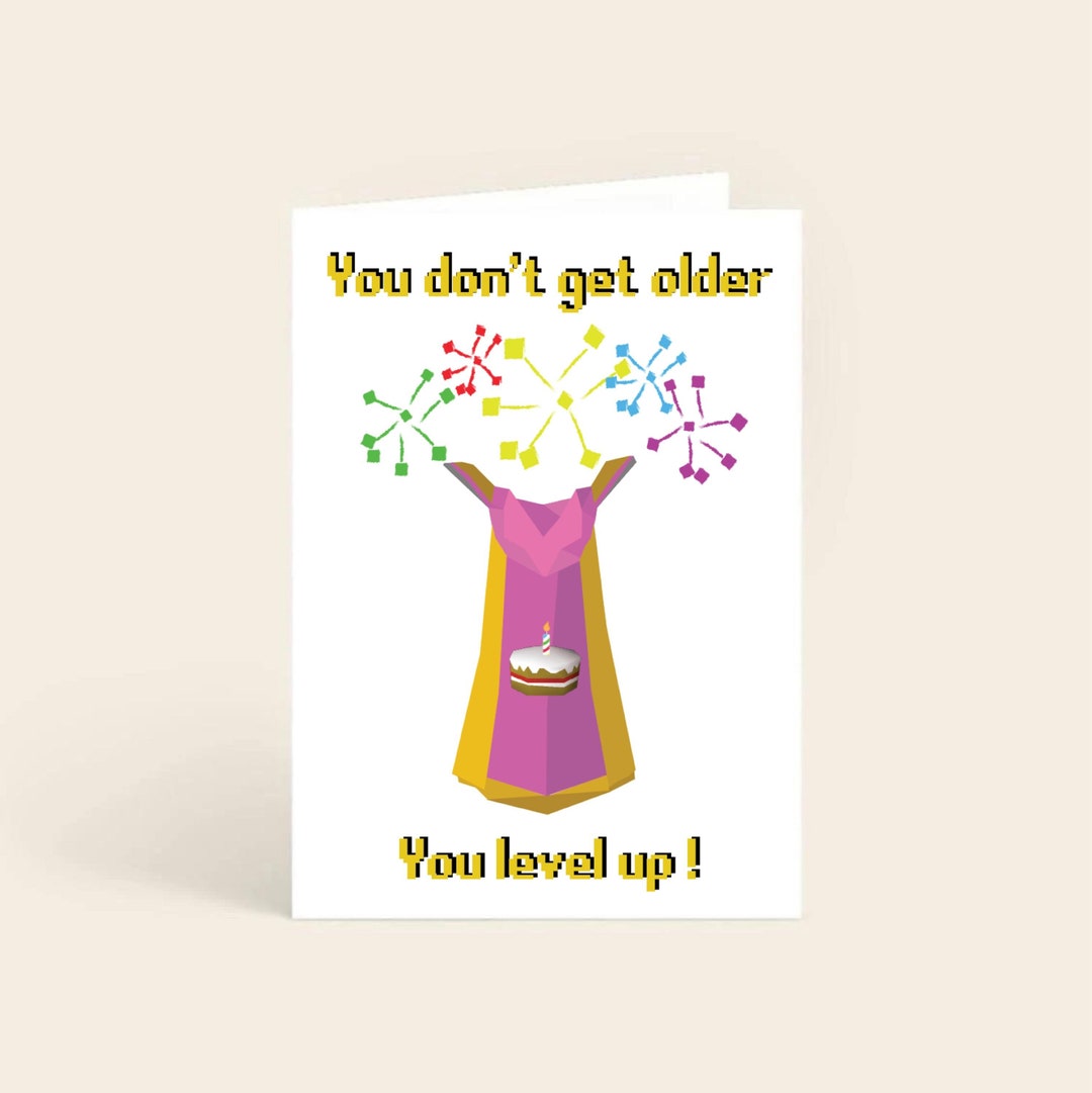 Runescape Skill Cape Greeting Card – Old School OSRS Achievement Scroll ...