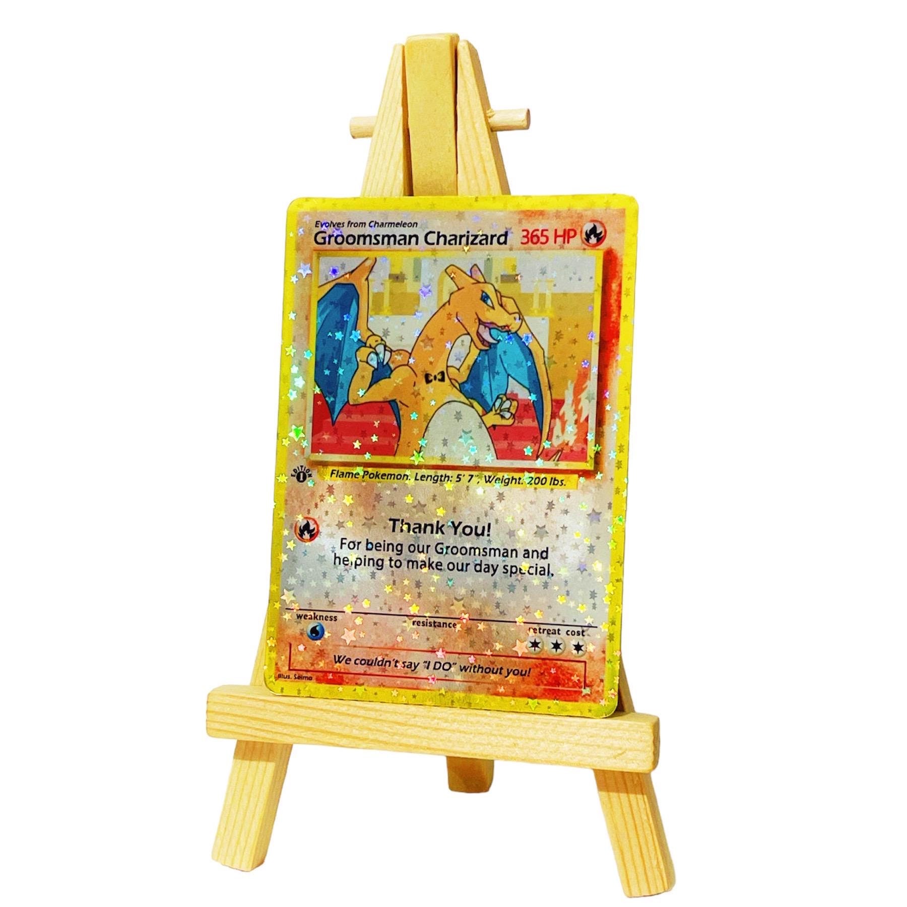 Pokemon Groomsman Charizard Card Wedding Anniversary Proposal ...