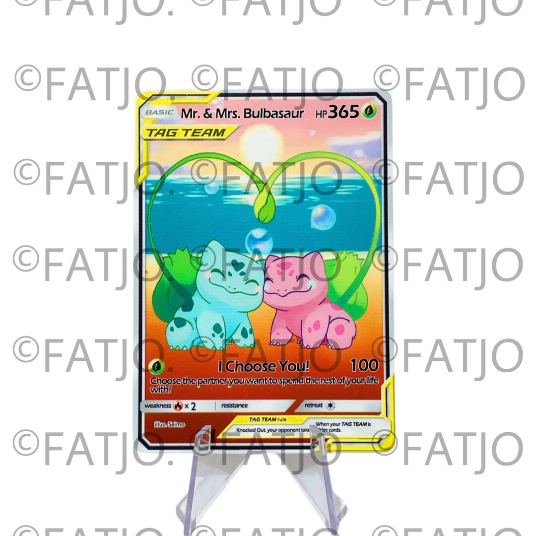 Pokemon Custom Card Wedding Engagement Bride Groom Anniversary Proposal ...