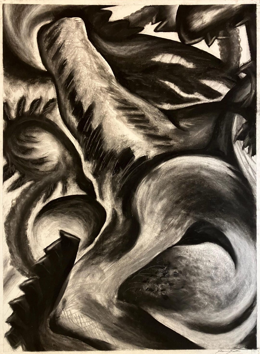 Large Original Charcoal and Graphite Drawing - Etsy