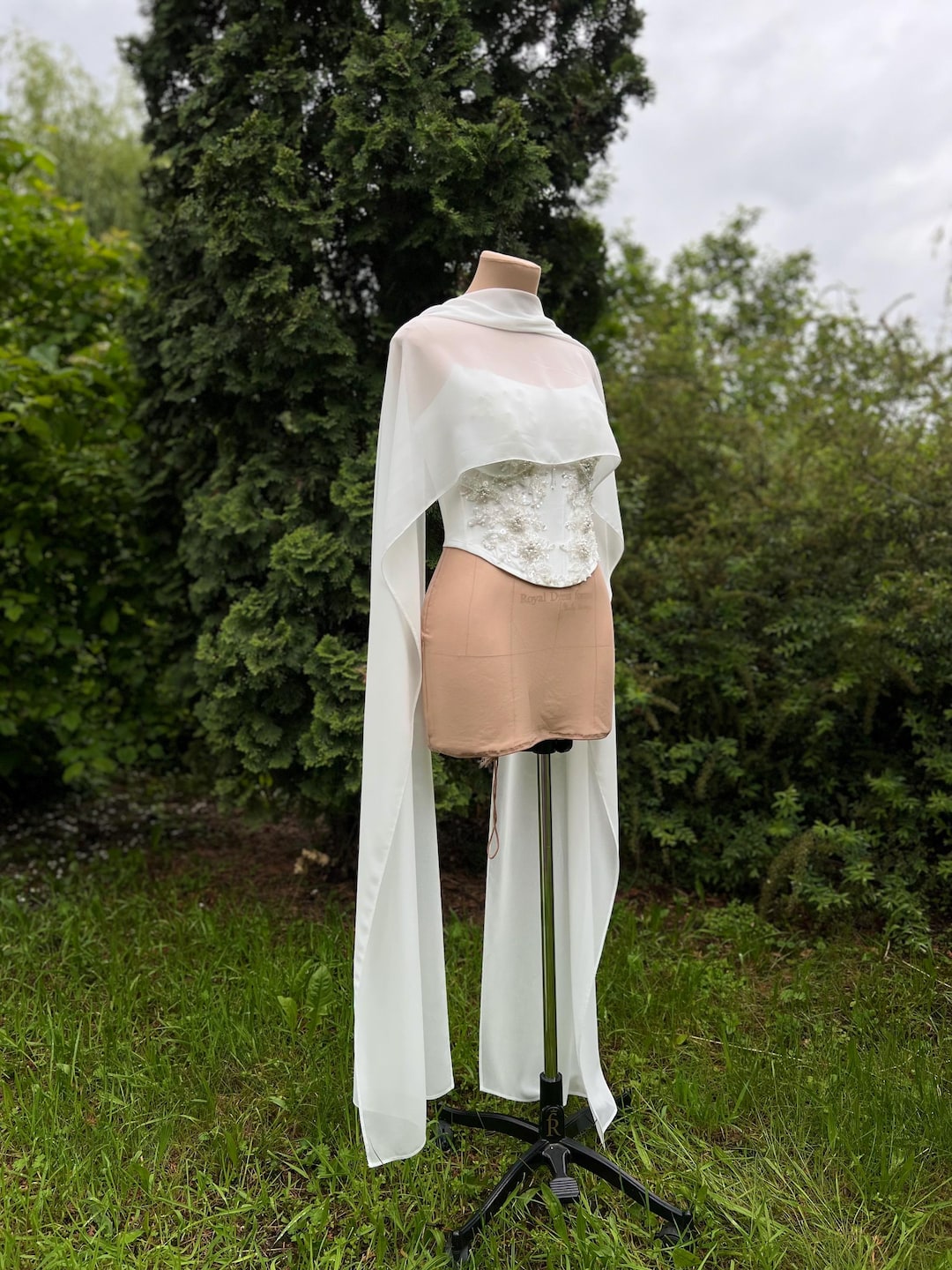 Ivory Bridal Shawl • Chiffon Wedding Wrap • Soft Long Bridal Scarf in ...