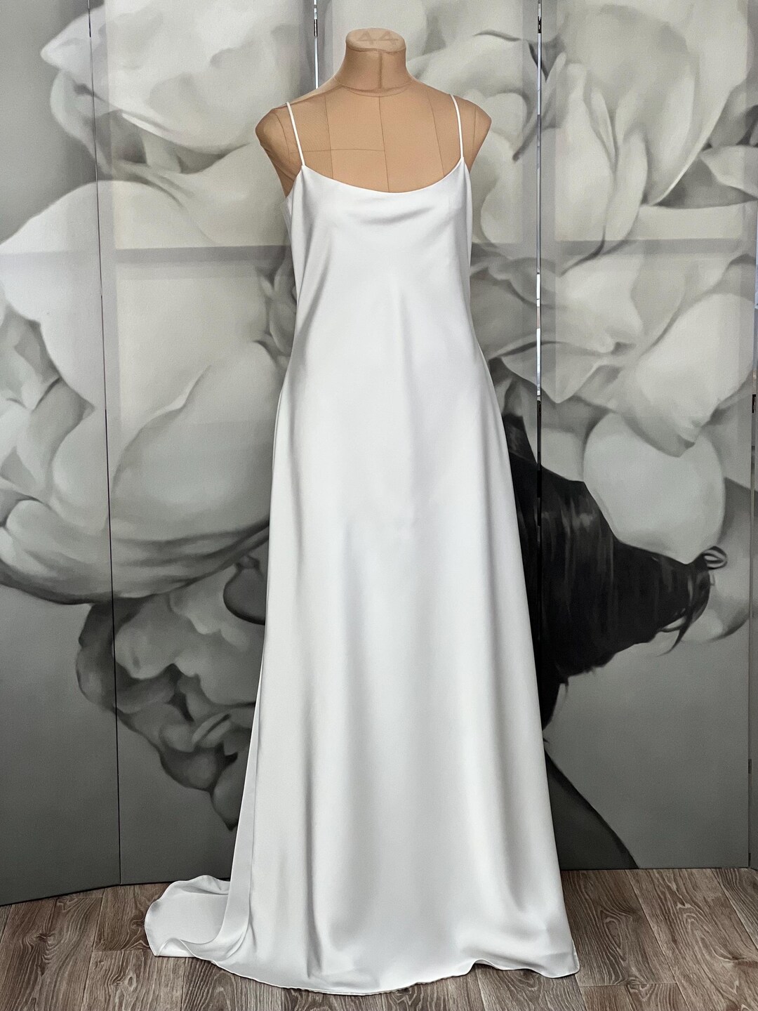 Simple Silk Wedding Dress | Second Wedding Dress | Strapless Wedding ...