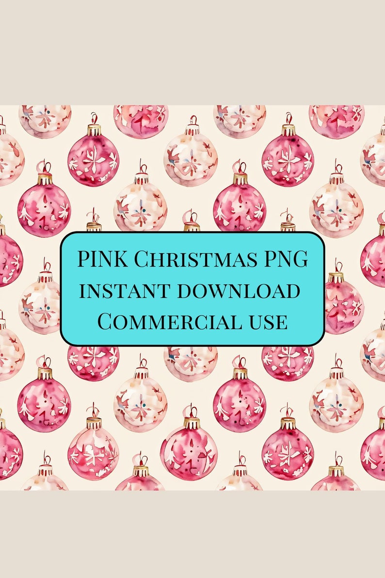 Pink Christmas PNG Instant Download Pink Christmas PNG Transparent ...