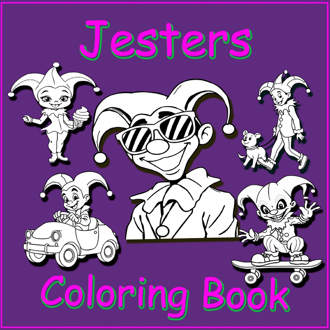 Jesters 20 Printable Coloring Pages - Etsy