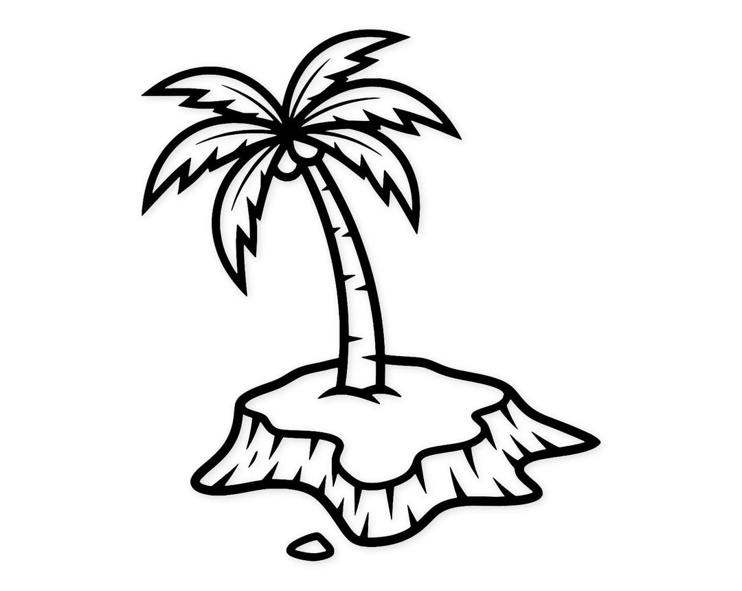 Island With Palm Svg Png: Cut Ready Digital Design for Cricut ...