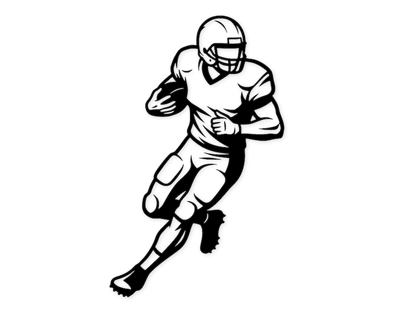 Football Player Svg Png: Bold Outline Design for T-shirts - Etsy Australia