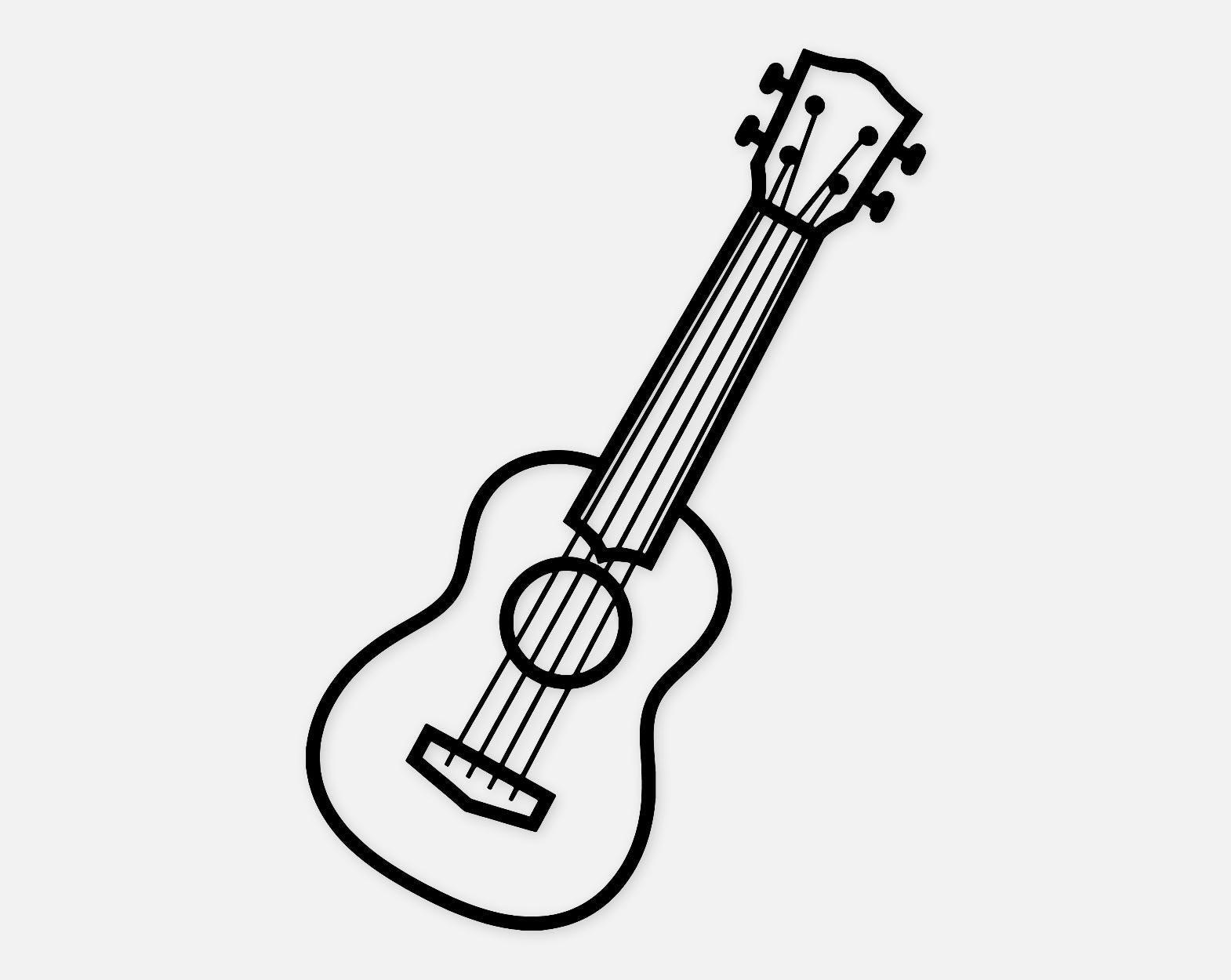 Ukulele Outline Svg Png: Cut Ready Digital Design for Cricut Silhouette ...