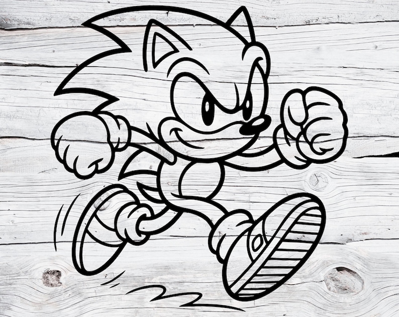 Sonic Svg | Running Sonic SVG PNG | Sonic Line Art Vector | Cartoon ...