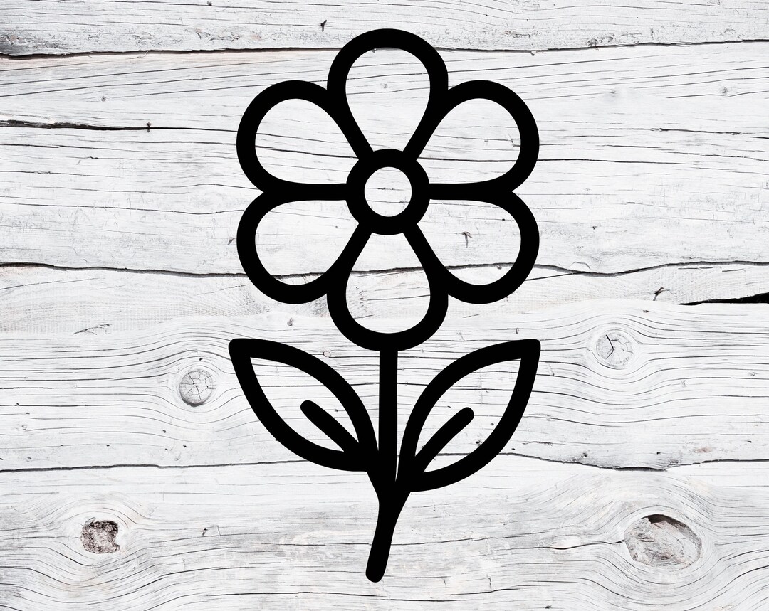 Flower Svg | Simple Flower Svg Png | Minimalist Floral Outline Cut File ...