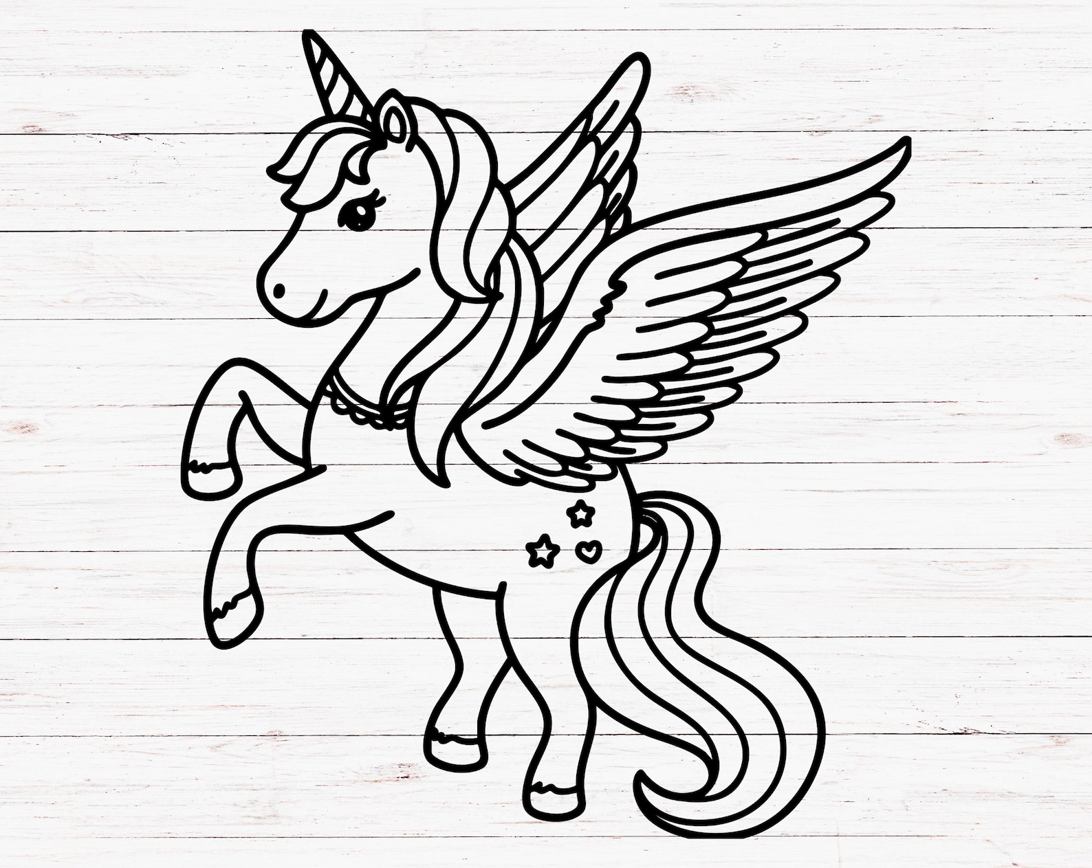 Unicorn Svg, Unicorn Outline Svg, Winged Unicorn Svg - Instant Download ...