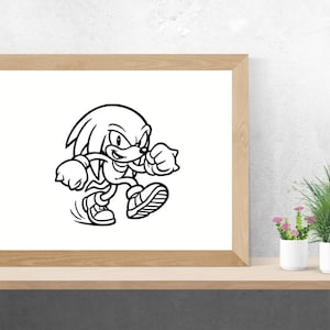 Knuckles SVG PNG | Sonic Character Line Art | Knuckles the Echidna ...