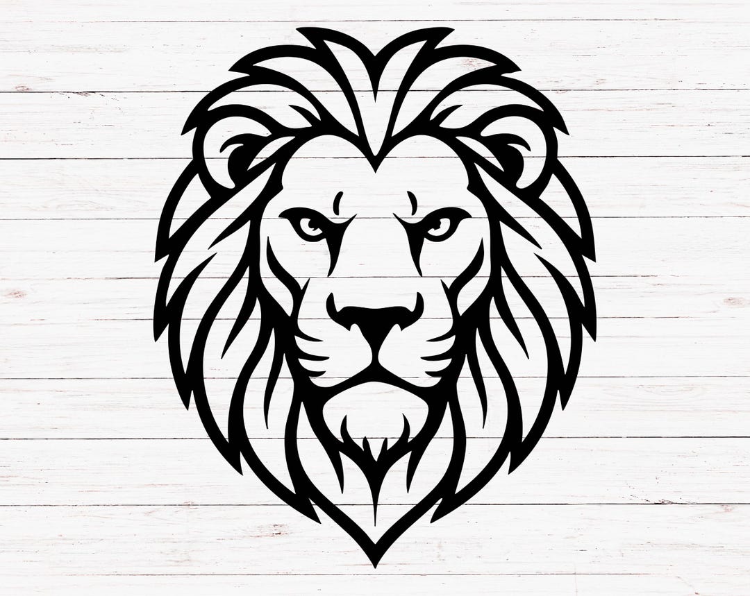 Lion Svg | Lion Head Svg Png | Tribal Lion Face Line Art | Wild Animal ...