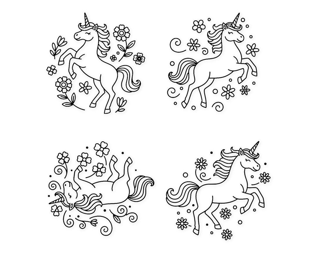 Playful Unicorn Poses Svg Png: Whimsical Cut File for Crafts - Etsy