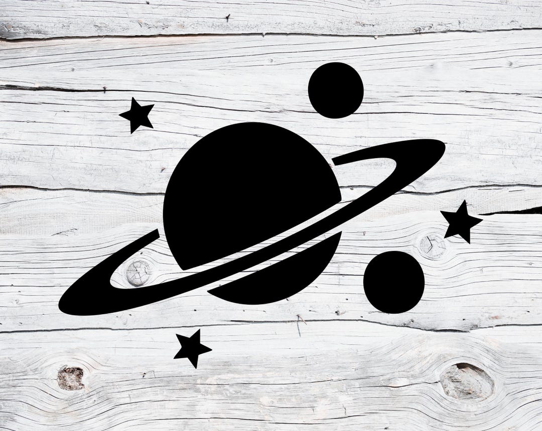 Planet SVG PNG, Saturn Space Clipart, Galaxy Stars Silhouette ...