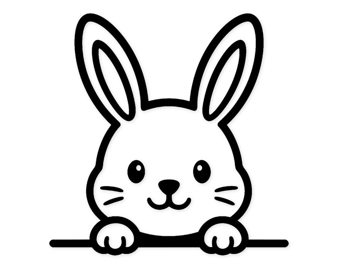 Bunny Peeking Over Edge Svg Png: Cute Clean Design for Crafts - Etsy