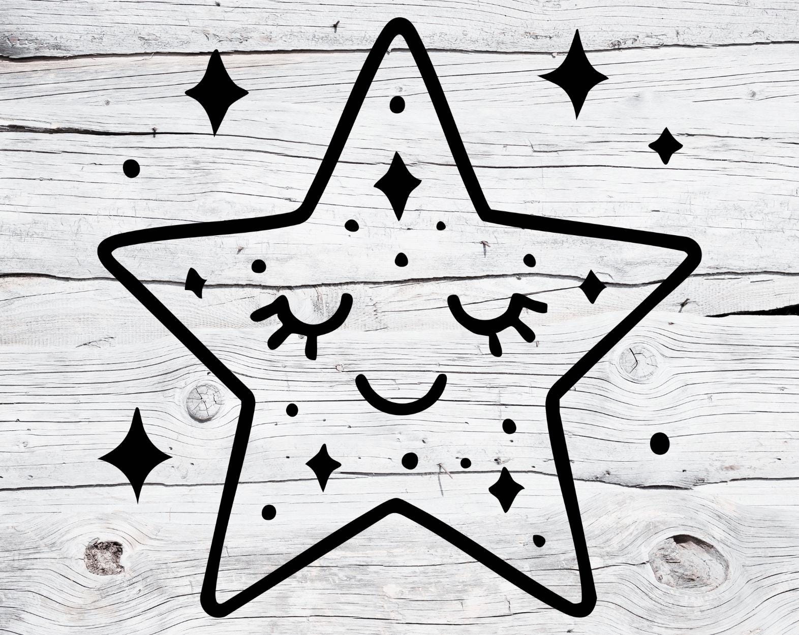 Star Smile Clipart Black And White